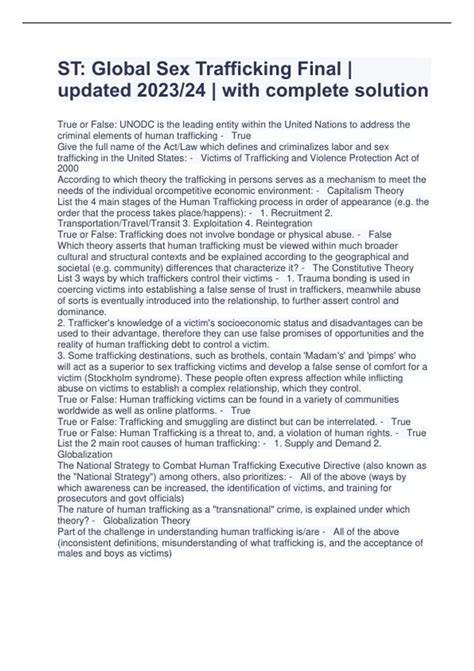 St Global Sex Trafficking Final Updated 2023 24 With Complete Solution St Global Sex