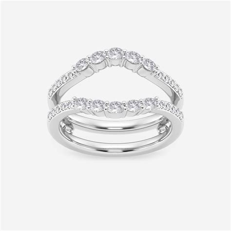 Kiara 12 Ctw Oval Lab Grown Diamond Ring Enhancer 14k White Gold De Vs1