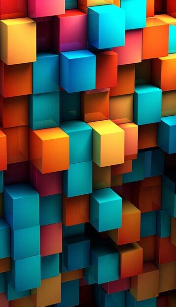 Cubos De Colores Apilados En Una Pirámide De Diferentes Colores Foto Premium