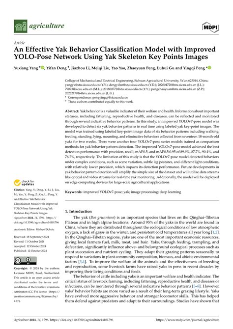 Pdf An Effective Yak Behavior Classification Model With Improved Yolo