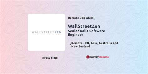 Join Wallstreetzen As A Senior Rails Software Engineer R Rubyonremote