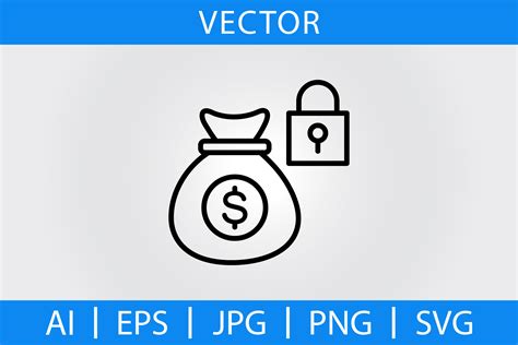Vector Money Security Outline Icon Graphic By Muhammad Ali · Creative Fabrica