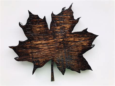 Wooden Maple Leaf Scroll Saw Art Maple Leaf Art Scroll Saw Leaf Art