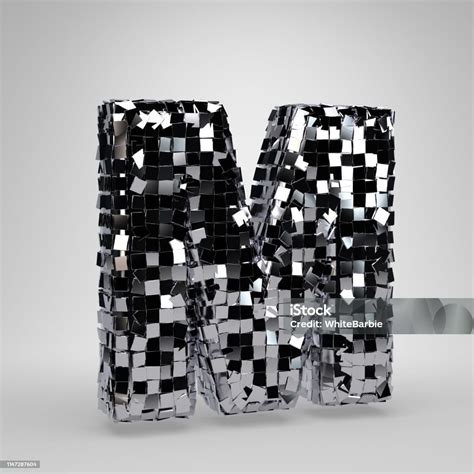 흰색 배경에 고립 된 크롬 디스코 공 대문자 M 3d 렌더링 알파벳입니다 3차원 형태에 대한 스톡 사진 및 기타 이미지 3차원 형태 구 나이트클럽 Istock