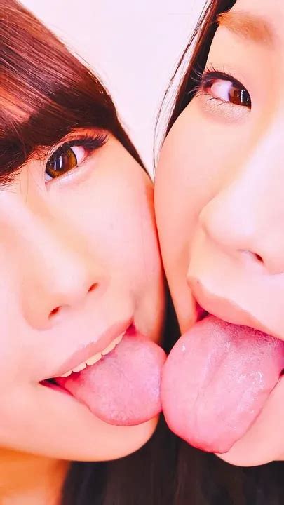 Selfie And Mutual Tongue Observation Intense Intertwined Saliva Lesbian Kiss Niina Y Kurumi