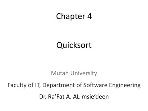 Algorithms Quicksort Pptx Programming Languages Computing