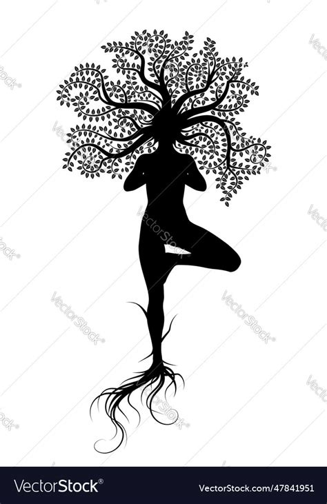 Human Tree With Leaves Royalty Free Vector Image
