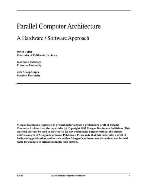 Parallel Computer Architecture A Hardware Software Approach Pdf