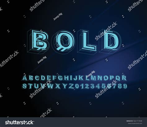 D Wireframe Font Set Vector Format Stock Vector Royalty Free Shutterstock