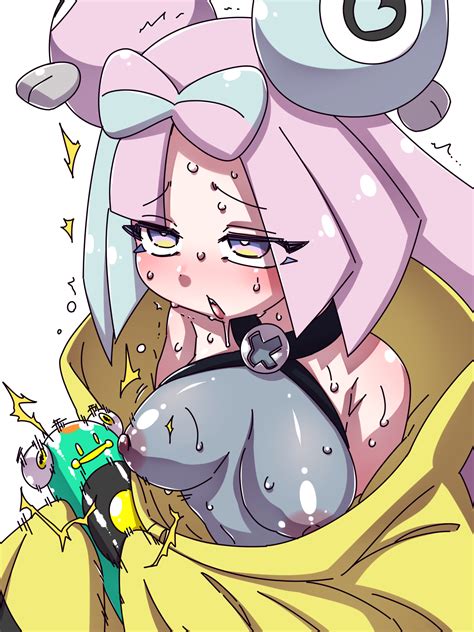 Rule 34 1girls Areolae Bellibolt Blue And Pink Hair Blush Breasts