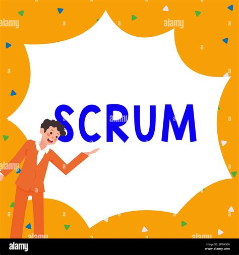 Hand Writing Sign Scrum Business Idea Handwriting As Distinct From Print Written Characters Of