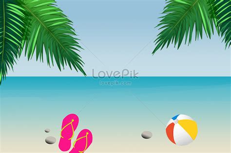 자유형 여름 해변 일러스트 무료 다운로드 Lovepik