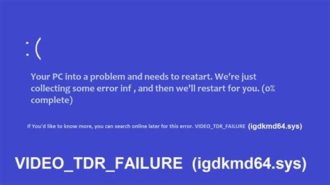 How To Fix VIDEO TDR FAILURE Igdkmd Sys Error Windows YouTube
