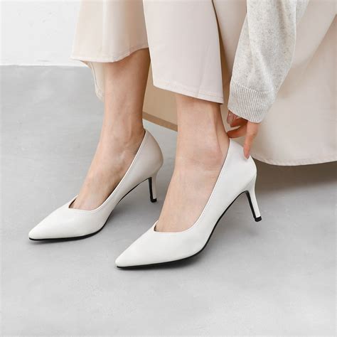 두가지굽 뾰족코 V컷 스틸레토 미들힐 하이힐 펌프스 5 7cm 5375