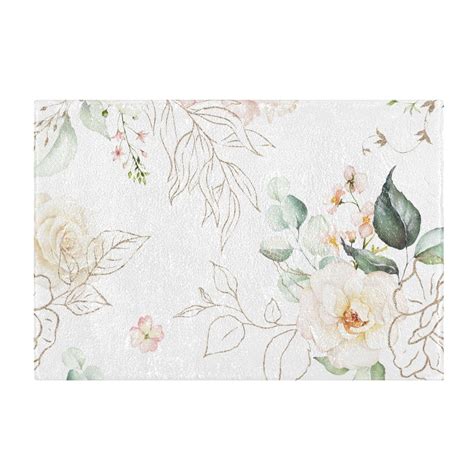 Bathroom Rugs Shaggy Toilet Base Mat 16x24 Square Shape Soft Contour