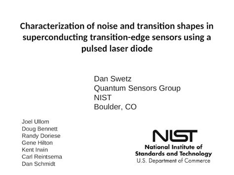 Ppt Characterization Of Noise And Transition Shapes In Superconducting Transition Edge Sensors