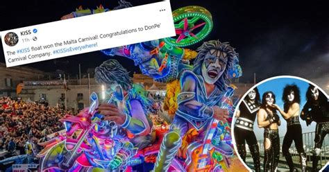 Rock Legends Kiss Congratulate Winning Maltese Karnival Company On