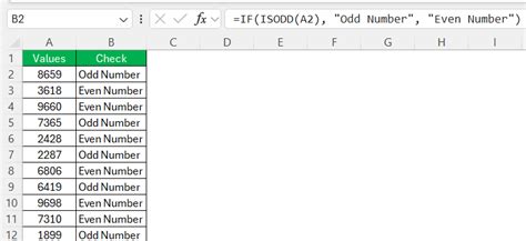 How To Determine Even And Odd Numbers In Excel Myexcelonline