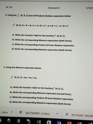 Solved Using The Fa B C Sum Of Products Boolean