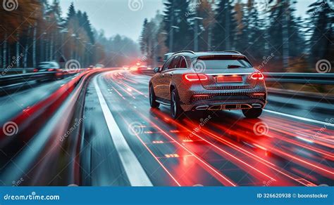Radar Detection Systems For A Smart Car On The Road Ai Generated Stock Illustration