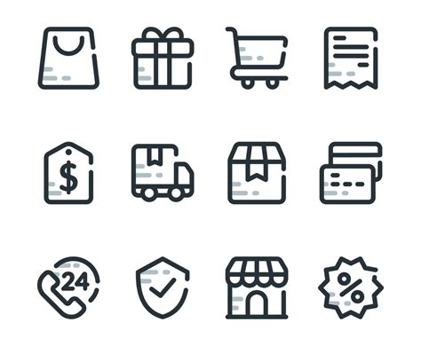 E Commerce App Icon Set Collection For Ui Ux Vector Art And Graphics