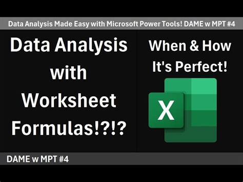 Free Video Data Analysis With Excel Worksheet Formulas 4 Comprehensive Examples From