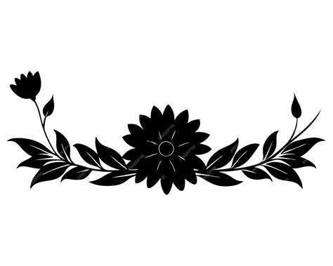 Premium Vector Rough Flower Border Brush Black Silhouette Vector Art