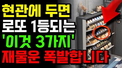 부자가 되고싶다면 현관에 꼭 이것을 놓으세요 재물운 돈복 쏟아집니다 풍수 현관 인테리어 풍수지리 Youtube