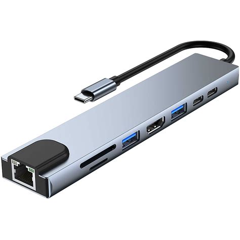 Camvate In Multiport Adapter Usb C Hub Silver C B H