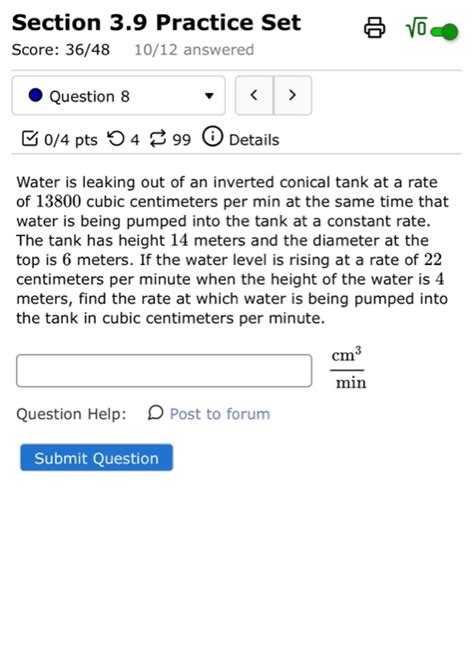 Solved Section 3 9 Practice Set Score 36 48 10 12 Answered