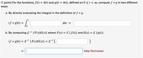 Solved 1 Point For The Functions Ft Ht And G