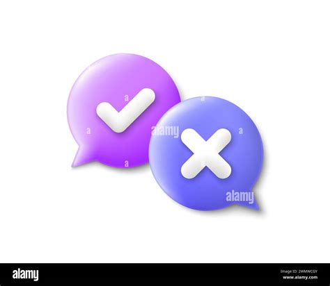 Check Mark With Cross Chat Bubbles Correct And Wrong Answer D Chat Bubble Quiz Banner Vector