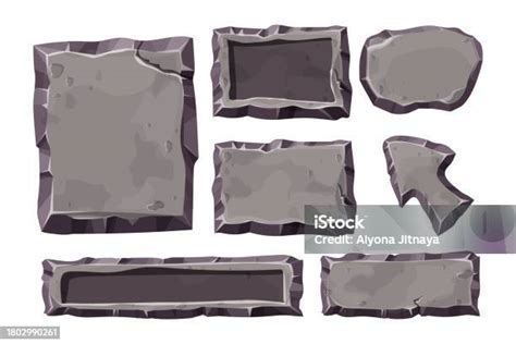 Set Stone Game Menu Panels Textured Ui Frames Interface Template In