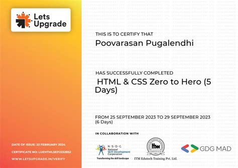poovarasan pugalendhi on linkedin letsupgrade html css webdevelopment continuouslearning