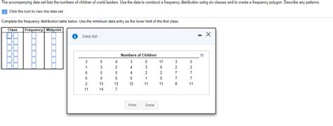 Solved The Accompanying Data Set Lists The Numbers Of