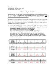 Lab Sampling Methods And Bias Final Docx Name Sydney Scott TA Name Class Time XL