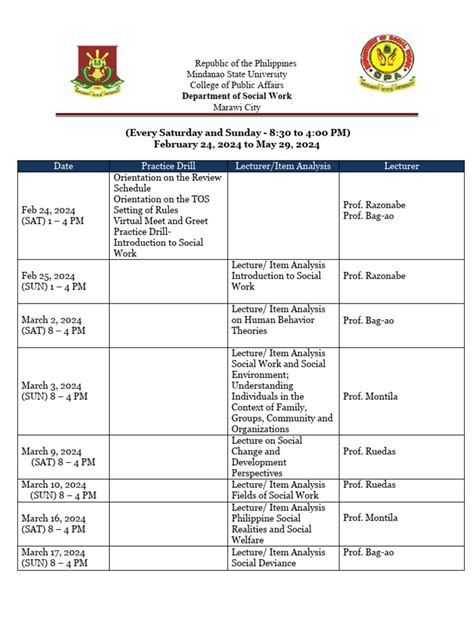 Augmentation Class 2024 Schedule Pdf Psychology Psychological Concepts