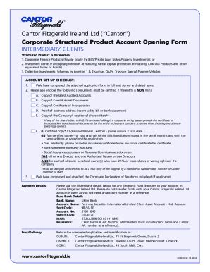 Fillable Online Corporate Structured Product Account Opening Form Fax