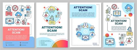 Premium Vector Attention Scam Brochure Template Fraud Warning Flyer