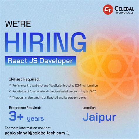 Hiring Alert We Are Hiring For Reactjs Frontend Developer