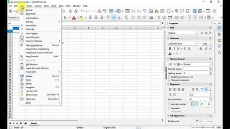 Libreoffice Calc View Or Hide Grid Lines Libreofficecalc Libreofficetutorial Youtube