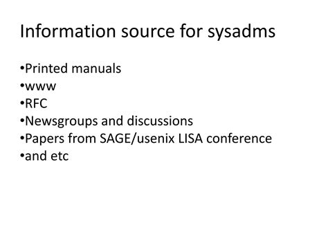Introduction To System Administration Pptx Operating Systems