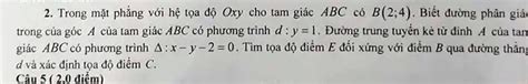 Solved 2 Trong Máº·t Pháº³ng Vá›i Há‡ Tá A Ä‘á™ Oxy Cho Tam GiÃ¡c