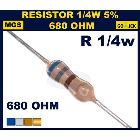 Jual Resistor 1 4w 680 Ohm 5 Shopee Indonesia