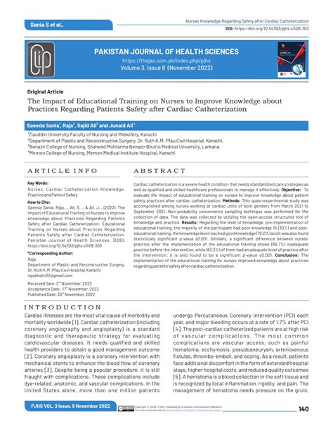 Pdf The Impact Of Educational Training On Nurses To Improve Knowledge About Practices