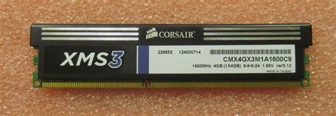 Corsair 4GB DDR3 1600MHz PC3-12800 DIMM 240-Pin Ram CMX4GX3M1A1600C9