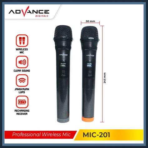 Jual Advance Mic Microphone Wireless Double Karaoke Tanpa Kabel Murah Shopee Indonesia