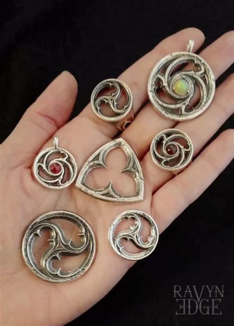 Medieval Elegance Sterling Silver Triskelion And Trefoil Gothic Architecture Jewelry By