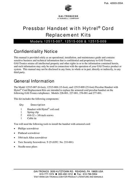 Hubbell Gai Tronics 12515 007 Manual Pdf Download Manualslib