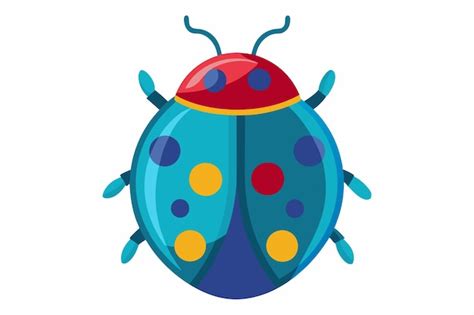 A Ladybug With Colorful Dots On Its Back Premium Ai Generated Vector